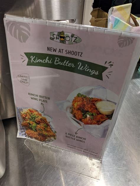 Shootz Menu Full Menu Update 2026