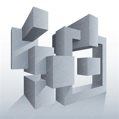 Premium Vector Realistic Concrete Cubes Vector Illustration Of A Set Of Intersecting Cubes