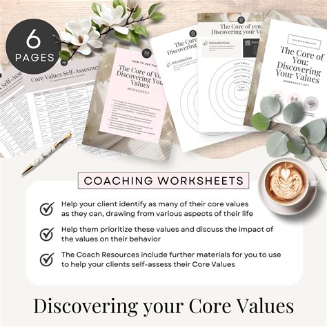 Core Values Exercise Mindset Coach Worksheet Tools And Resources Values