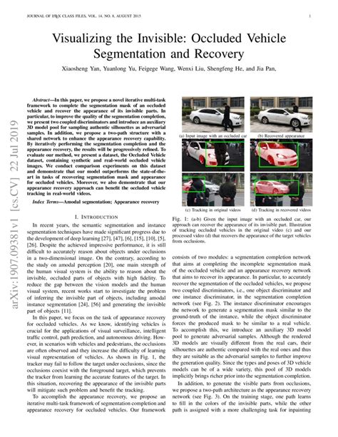 Visualizing The Invisible Occluded Vehicle Segmentation And Recovery