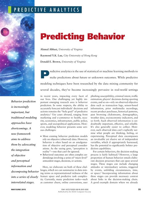 Pdf Predicting Behavior