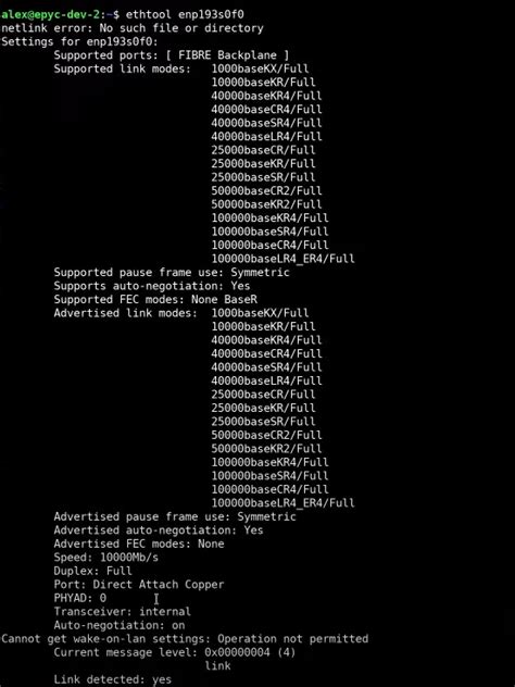 Ethtool Enp94s0 Doesn T Show The Information About Speed And So On Issue 156 Corundum