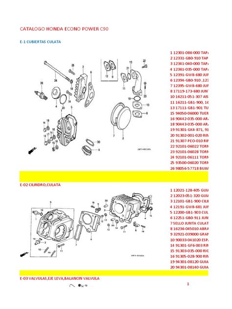 Catálogo De Partes Honda Econo Power C90 Pdf Motor De Combustión