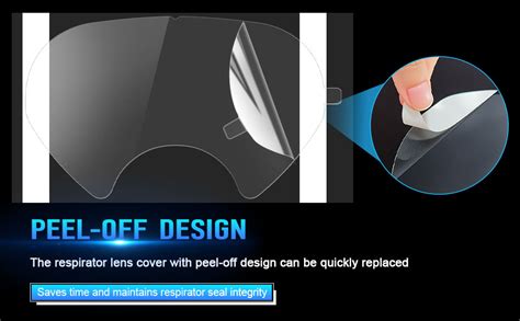 50 Pack Peel Off Lens Cover Compatible For 3m Respirator Masks Full