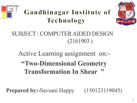 Presentation On 2d Geometrical Transformation Pptx