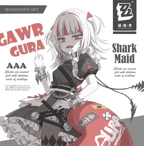 Gawr Gura And Ellen Joe Hololive And More Drawn By Minahonn Danbooru