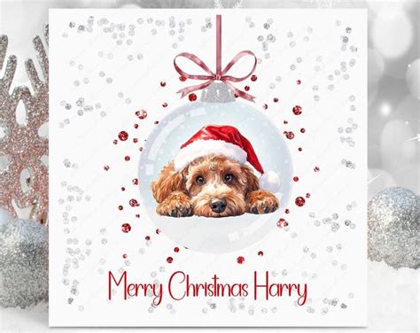 Black Cockapoo Christmas Card Etsy Uk