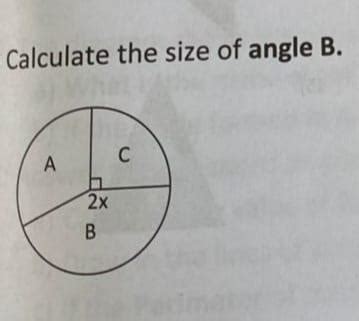 Solved Calculate The Size Of Angle B Chegg Com