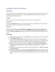 Geologic Events Lab Report Ngss Doc Geologic Events Lab Report Introduction Your Task Will Be