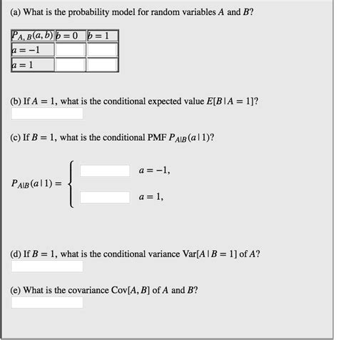 Solved The Probability Model For The Random Variable A Is Chegg