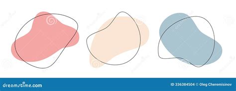 Color Liquid Irregular Amoeba Blob Shapes Vector Collection Isolated On White Background Pastel