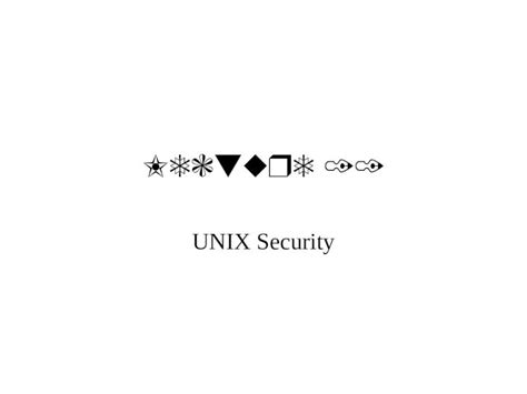 Ppt Lecture 11 Unix Security Important Aspects Of Security