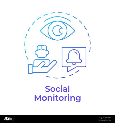 Social Monitoring Blue Gradient Concept Icon Stock Vector Image And Art Alamy