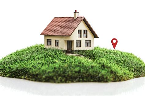 Real Estate Marketing Concept House Model With Location Pin For