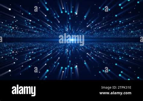 3d Blue Data Flow 3d Digital Space High Tech Background Glow Particles