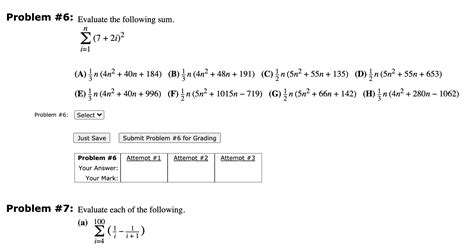 Solved Problem 6 Evaluate the following sum Ź 7 2012 n Chegg com