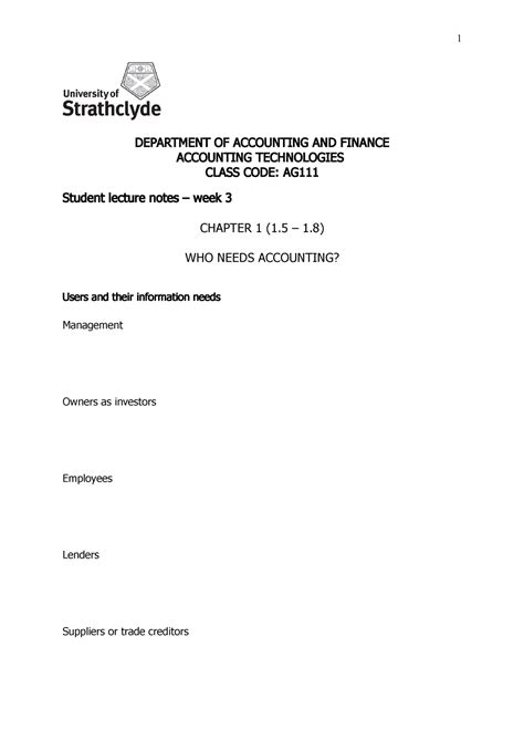 Week 3 Lecture Notes 2020 21 Department Of Accounting And Finance Accounting Technologies