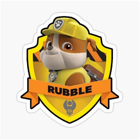 Paw Patrol Rubble Sticker For Sale By Vlajkoartist Redbubble