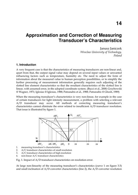 Pdf Approximation And Correction Of Measuring Transducer S Characteristics