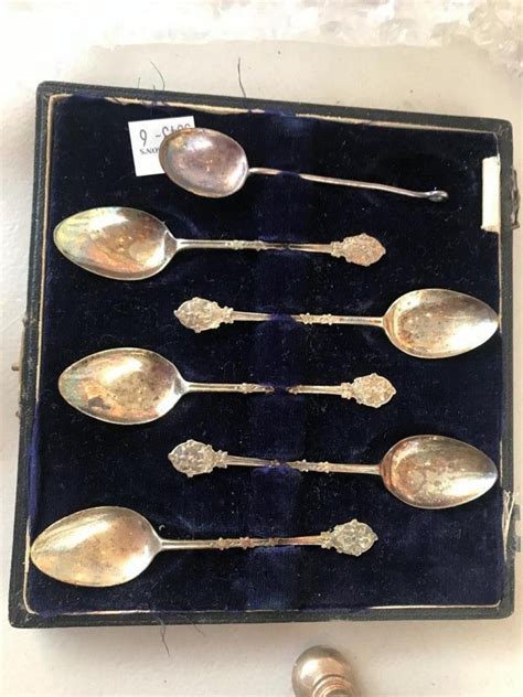 Silver Plate Teaspoons Set With Salt Spoon 5 Pieces Condiment