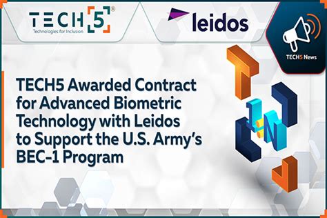 Tech5 Awarded U S Army Bec 1 Biometric Contract With Leidos Timestech