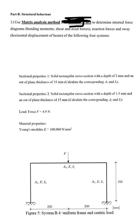 Solved Part B Structural Behaviour 1 Use Matrix Analysis