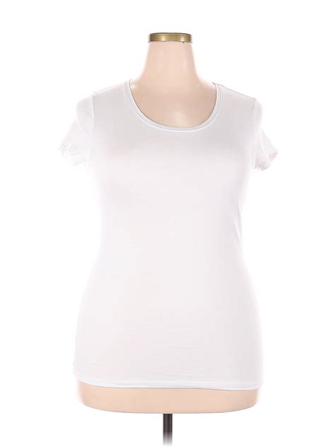 No Boundaries Women White Short Sleeve T Shirt Xxl Gem
