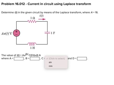 Solved Problem Current In Circuit Using Laplace Chegg