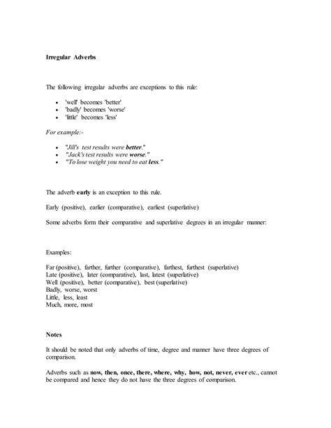 Comparison Of Adverbs Docx