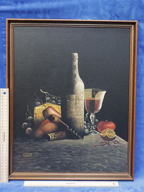 Lot M Moagan Oil On Board Still Life Signed Lower Left Approx