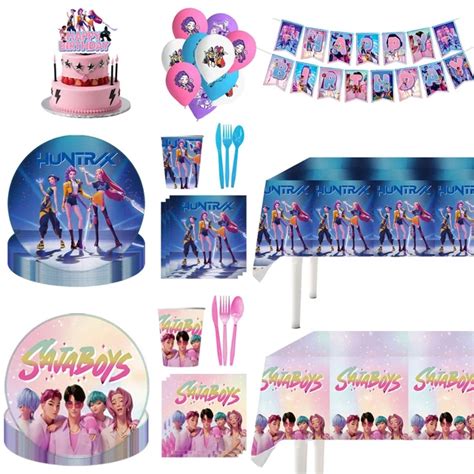 Kpop Demon Hunters Saja Boys Birthday Party Decorations Banner Cake