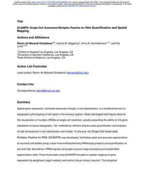 Pdf Scampr Single Cell Automated Multiplex Pipeline For Rna Quantification And Spatial Mapping