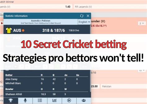 10 Strong Cricket Betting Strategies Professionals Wont Tell