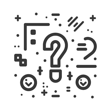 Question Mark Icon With Abstract Shapes And Symbols Premium AI Generated Vector