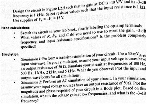 Solved PART DESIGN AND ANALYSIS Consider The Circuit Chegg
