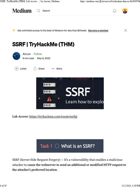 ssrf tryhackme thm lab access… by aircon medium pdf web server internet and web