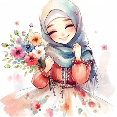 طرح تصویرسازی دختر باحجاب ایرانی گرافیک طرح