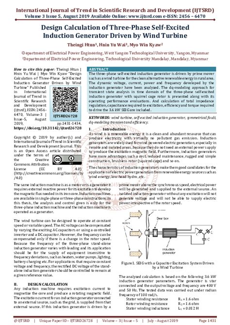 Pdf Design Calculation Of Three Phase Self Excited Induction