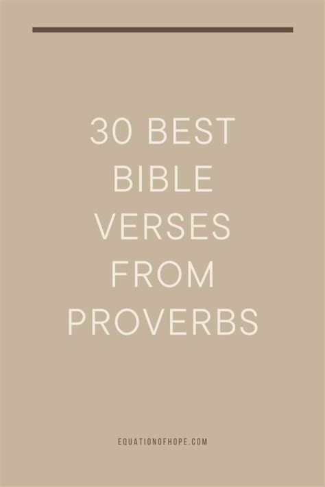 30 Best Bible Verses From Proverbs Equationofhope