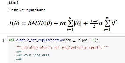 Solved Regularisation PYTHON QUESTION Convert The Formula Chegg Com