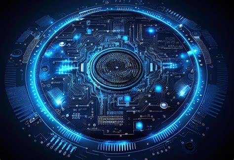Circuit Board Futuristic Technology Background Blue 3d Rendering Toned