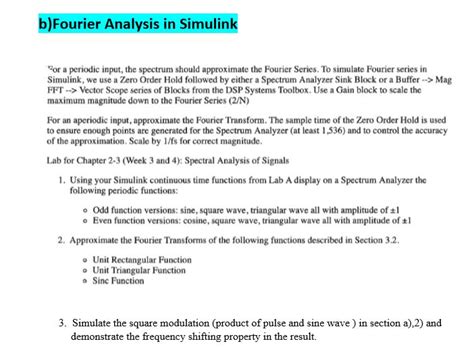 B Fourier Analysis In Simulink Or A Periodic Input Chegg Com