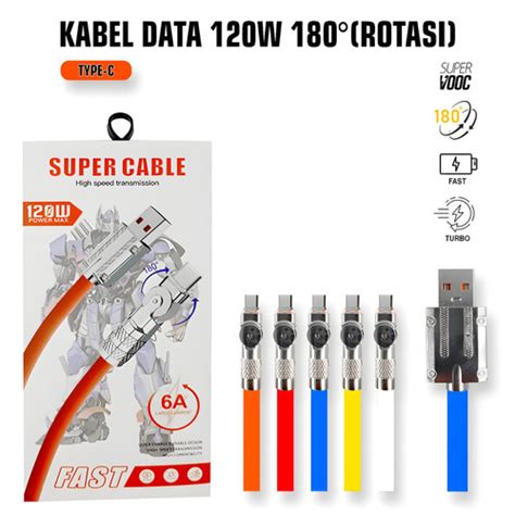 Jual Kabel Data 120w BAHAN BESI CRUM USB 2 SISI 180 Derajat Type C Kab Tangerang