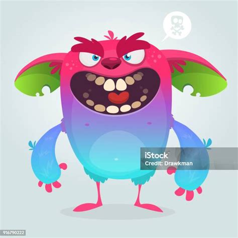 귀여운 모피 파란 괴물 트롤 또는 놈 아입니다 고립 된 벡터입니다 어린이 서 휴일 훈장 스티커 또는 인쇄를 위한 디자인 0명에 대한 스톡 벡터 아트 및 기타 이미지 Istock