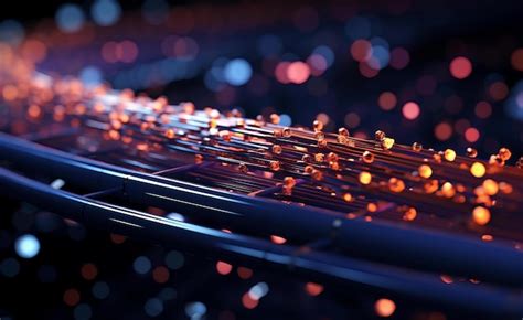 Premium Photo Futuristic Optical Fiber Technology In Data