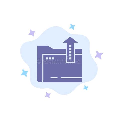 Folder Document File Storage Blue Icon On Abstract Cloud Background Stock Vector