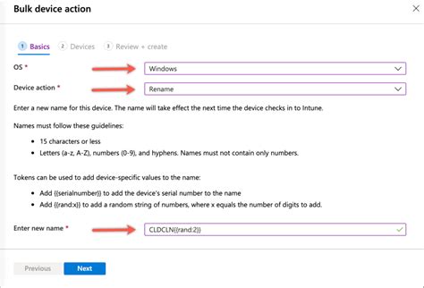 Using Bulk Actions For Renaming Windows Devices All About Microsoft Intune