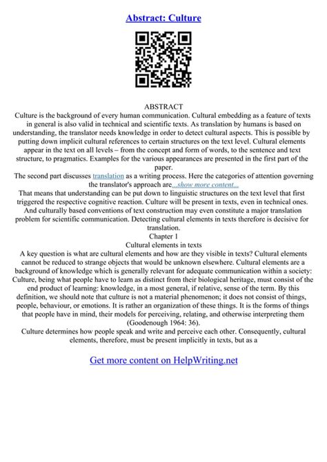 Abstract Essay Example PDF