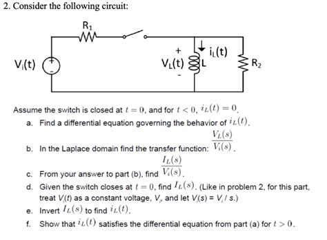 Solved Consider The Following Circuit Assume The Switch Chegg