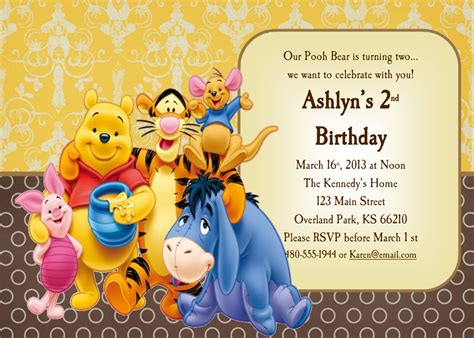 Winnie The Pooh Birthday Cards Printable Free